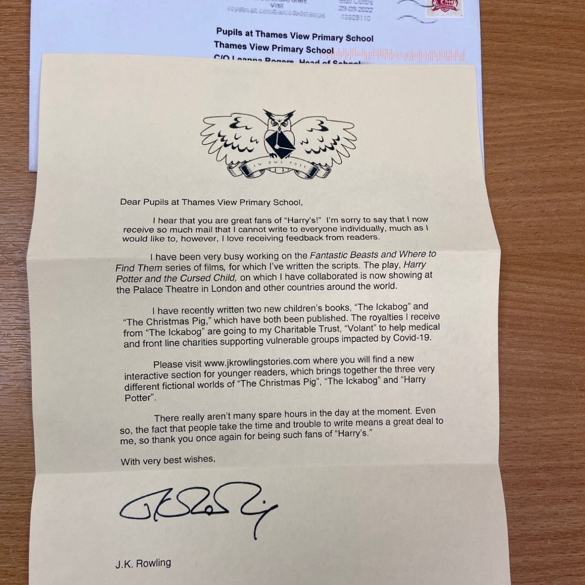 Thames View Primary School - A Magical Letter...